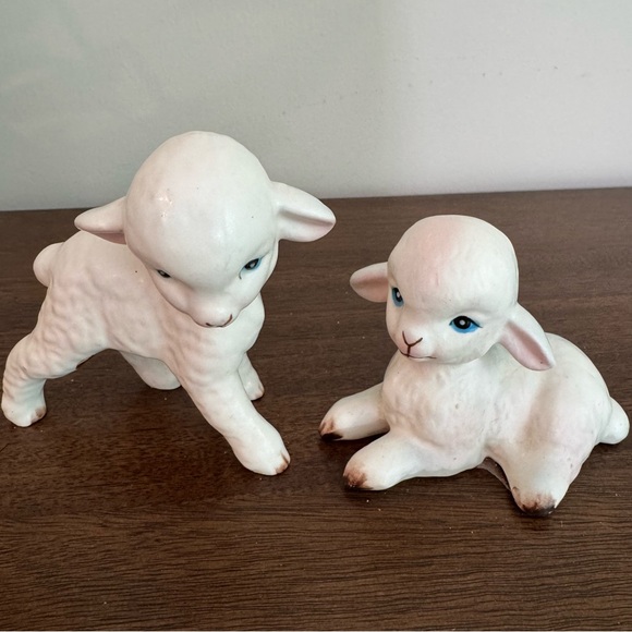 Lefton | Other | Vintage Set Of 2 Lefton Lambs Figurine Japan Lefton ...